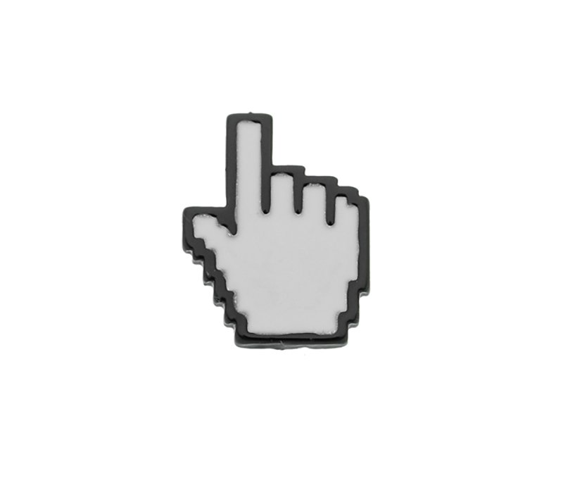 GEEBEE PINS - PIN CURSOR DE MOUSE MÃO PRETO RESINADO